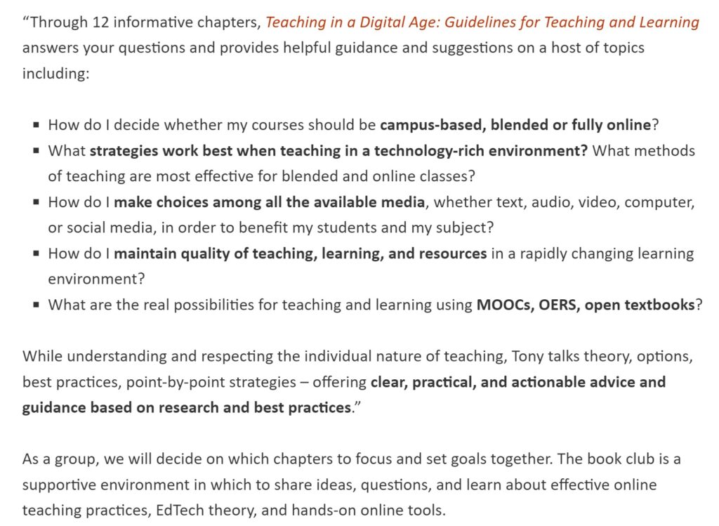 Teaching in a Digital Age Book Club – Langara College EdTech Book Club ...